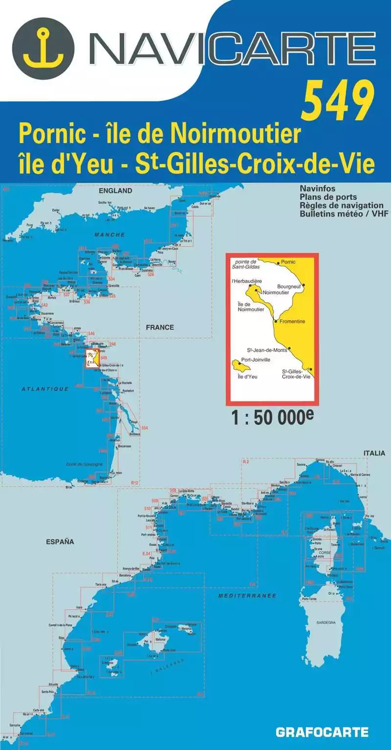 Carte Navicarte N° 551 Ile de Ré, La Rochelle