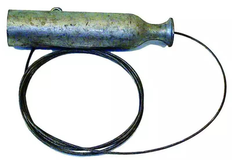 Anode alu à pendre 1,5kg diamètre 50 mm avec câble galva gainé PVC