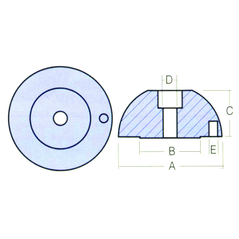 Anode zinc hélice orientable J-Prop diamètre 60mm