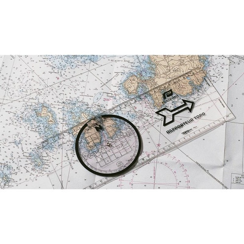 Règle de navigation marine Rapporteur Breton Règle Cras 33 x 12cm